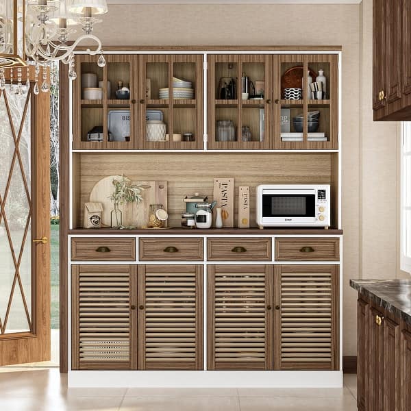 Bookcase Buffet Hutch Storage Pantry Kitchen Cabinet Garage Cabinet ...