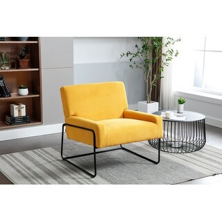 Modern Slant Armchair Accent Chair with Metal Frame for Living Room ...