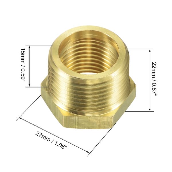 Brass Pipe Fitting Reducer Adapter for Water Oil Air Pressure Gauge ...