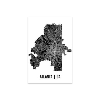 Atlanta Map Print On Acrylic Glass by Mr. City Printing - Bed Bath ...