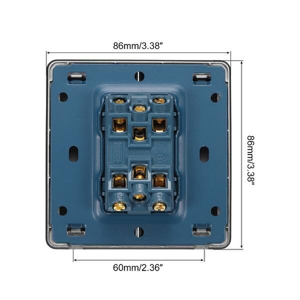 Light Switch Wall Panel Push Button 2 Gang 2 Way Black 250V 10A ...