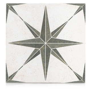 Industry Tile 9x9 Star Green Porcelain Tile Wall and Floor - Bed Bath ...