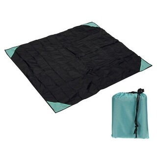 60x55 Inch Nylon Beach Blanket Waterproof Picnic Mat w Bag Black+Lake ...