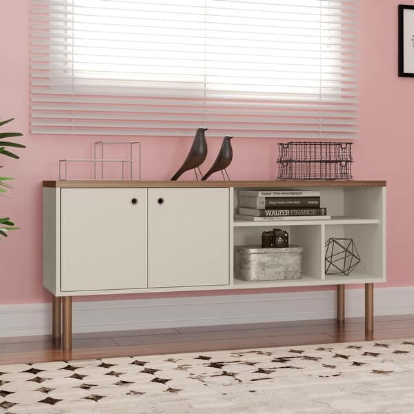 Sunnydaze Mid-Century Modern TV Stand Media Console for 55" TV - Bed ...