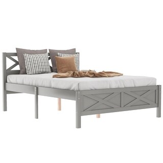 Modern Wooden Platform Bed with Extra Support Legs, X-shaped Frame,TWIN ...