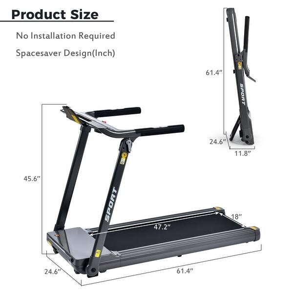 Low Noise Portable Treadmill Electric Motorized Folding Medium Running ...
