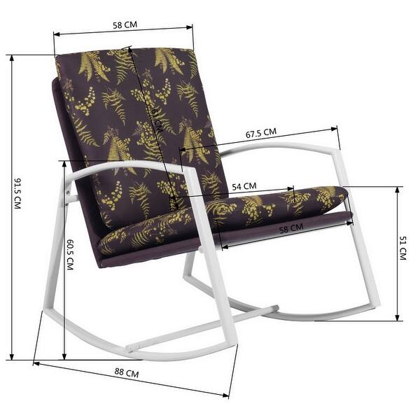 Rocking Chair Metal Frame with Removable Seat and Cushion - Bed Bath ...