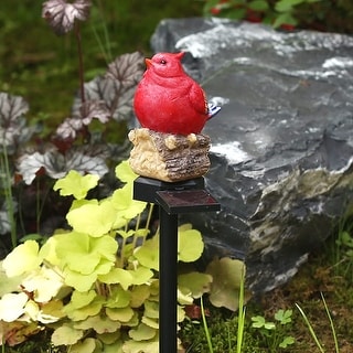 Cardinal Gifts Garden Solar Light Decorative Cardinal Solar Lights with ...