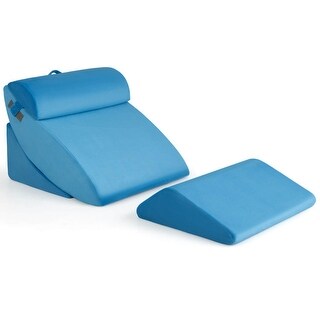 4 Pieces Orthopedic Bed Wedge Pillow Set for Pain Relief-Blue - Blue ...