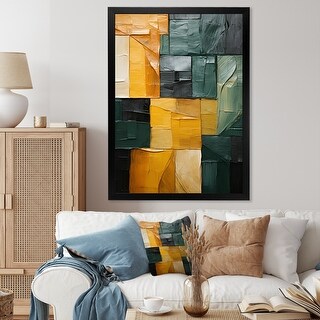 Designart "Cubism Geometric Plains II" Cubism Framed Canvas Art Print ...