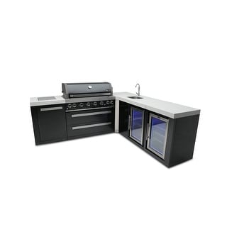 Mont Alpi MAi805-BSS90BEVFC 6-Burner Black 90° L-Shaped Stainless Steel ...