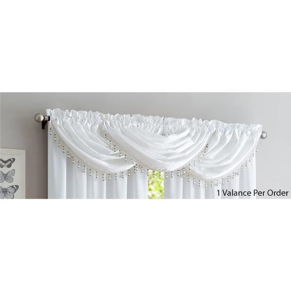 Bridget Crushed Satin Rod Pocket Panel and Waterfall Valance Window ...