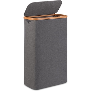 60L Laundry Hamper with Lid, Tall Hamper for Laundry,Grey - Bed Bath ...