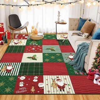 GlowSol Joyful Christmas Style Area Rug for Living Room Entryway - Bed ...
