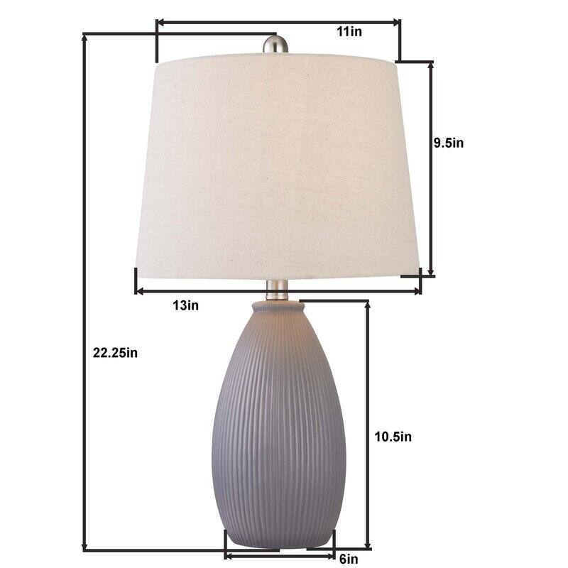 Maxax 22.25" Ceramic Round Table Lamp (Set of 2) - On Sale - Overstock ...