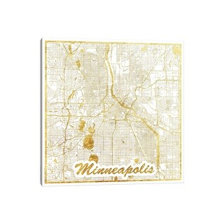 iCanvas "Minneapolis Gold Leaf Urban Blueprint Map" by Hubert Roguski ...