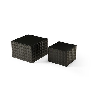 Matt Black Square Nesting Tables Set of 2, No Assembly - Bed Bath ...