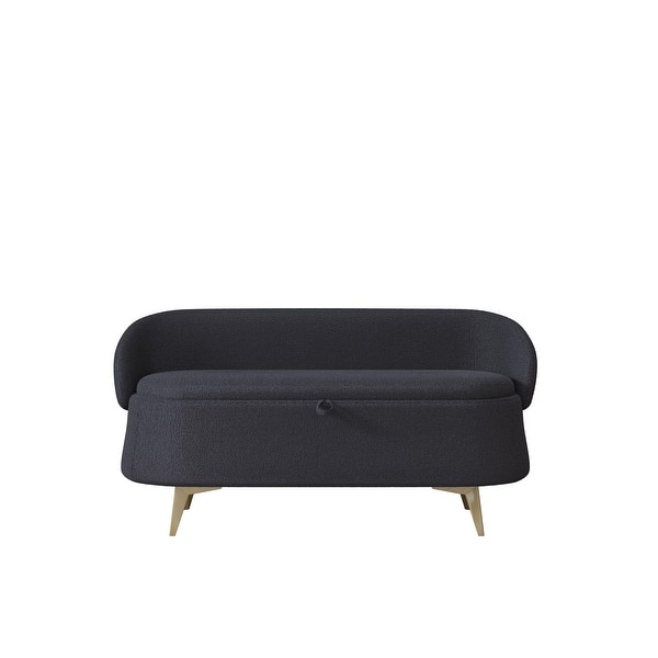 Multi-functional Sofa Stool Curved Backrest Loveseat Flip Storage Sofa ...