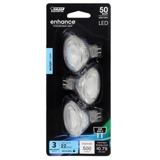 Feit Enhance MR16 GU5.3 LED Bulb Daylight 50 Watt Equivalence 3 pk ...