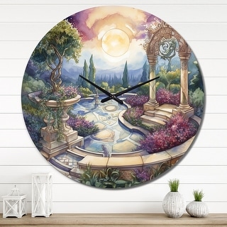Designart "Garden Oasis III" Garden Oversized Wall Clock - Bed Bath ...
