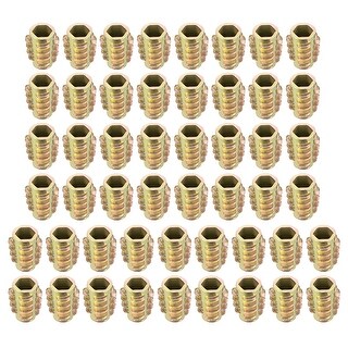 Threaded Insert Nuts Zinc Alloy Hex-Flush M6 Internal Threads 15mm ...