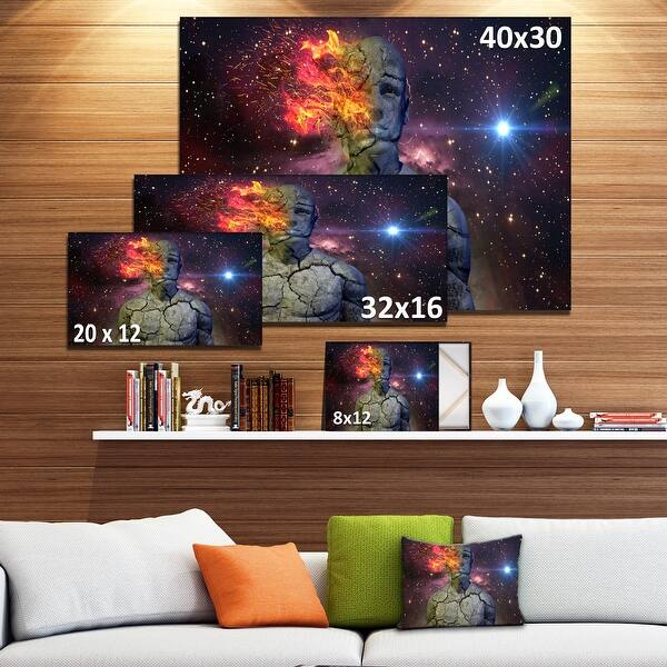 Broken Human Body with Fire - Abstract Art Canvas Print - Bed Bath ...
