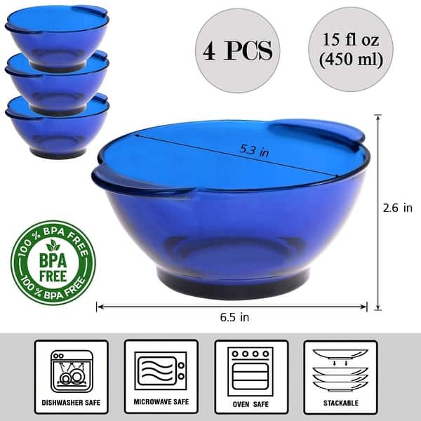 Set of 4 15 oz Cobalt Blue Glass Bowls - Bed Bath & Beyond - 40307171