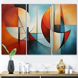 Designart "Cubism Geometric Portrait III" Cubism Canvas Art Print Set ...
