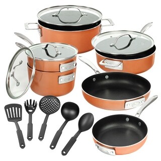Gotham Steel Nonstick Stackable Pans and Pans 15 Pc Cookware Set - Bed ...