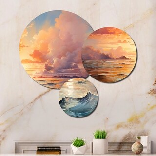 Designart "Clouds Ethereal Horizon" Landscapes Metal Wall Art Set - Bed ...