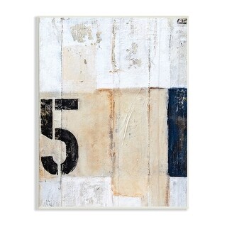 Stupell Weathered Street Style Number 5 Stencil Rustic Abstract Wood ...