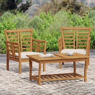 Table Set with 2 Club Chairs with Ladder Back Design - 27.5*24*33 - Bed ...