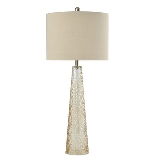 StyleCraft Amber Mist Table Lamp - Cream Hardback Fabric Shade - Bed ...