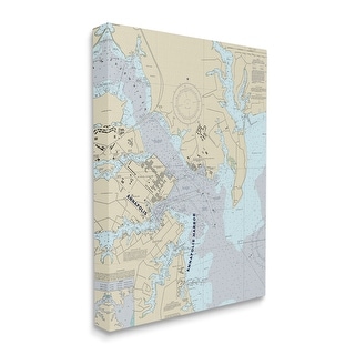 Stupell Annapolis Harbor Nautical Map Traditional Cartography Chart ...