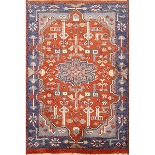 Orange Kazak Oriental Foyer Rug Hand-Knotted Wool Carpet - 2'0" x 3'0 ...