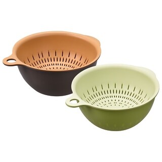 Strainer Colander Bowl Set, 2 Pcs Medium Double Layer Drain Basket ...