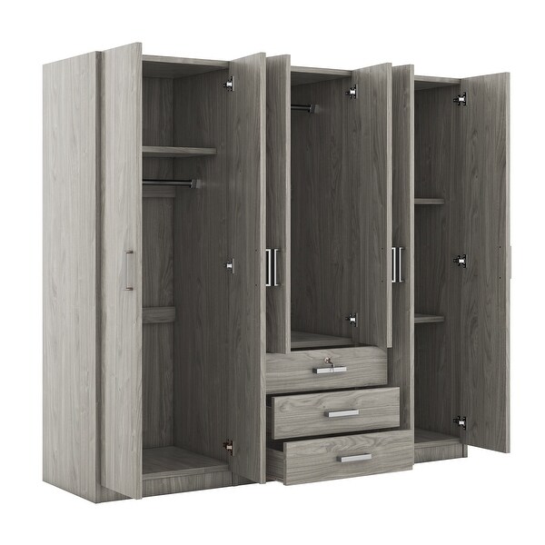 Triple door wooden almirah store