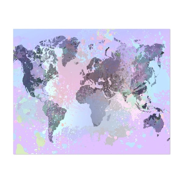 design 157 Purple World Map Digital Earth Pattern Art Print/Poster ...