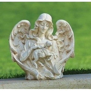 Set of 2 Inspirational Angel Bust with Lamb Decorative Outdoor Patio ...
