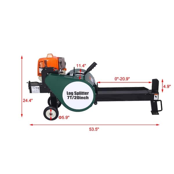 Double Flywheel 7-Ton Compact Horizontal Gas Electric Log Splitter ...