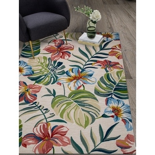 Domani Trails Hand-Made Indoor / Outdoor Tropical Palms Area Rug - Bed ...