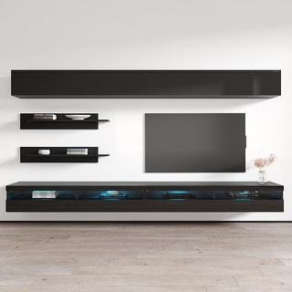 Fly I1 35TV Wall Mounted Floating Modern Entertainment Center - Bed ...