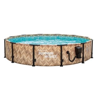 Summer Waves Elite 12' x 30" Round Above Ground Swimming Pool w/Pump ...