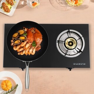 2-Burner Gas Stove Portable Countertop Gas LPG Stove - Bed Bath ...