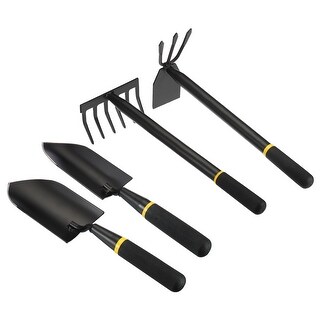 4Pcs Garden Tool Set, Hand Gardening Rake Garden Shovels Weeding ...