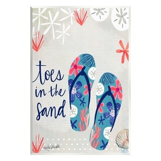 Toes In Sand Varied Beach Botanical Patterned Flip-Flops Graphic Art ...