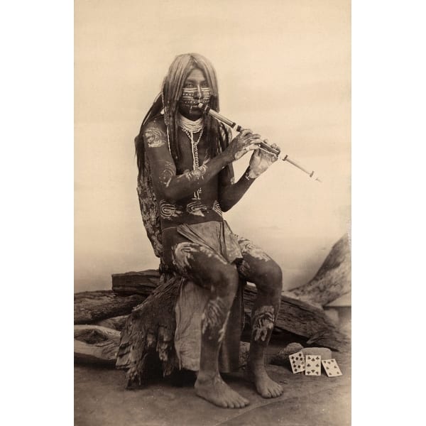 Native American Of Quechan Tribe Playing A Flute History - Bed Bath ...
