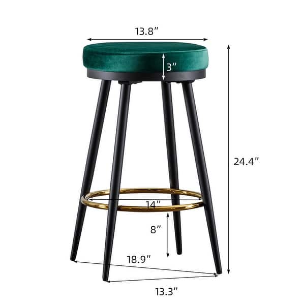 Swivel Barstools Counter Swing Stool Green Velvet Dining Chair Stools ...