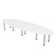 10 Person Oval Conference Table 12'x4' with Power And Data Post Legs ...
