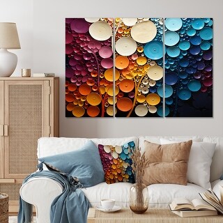 Designart "Bold Balance Dots" Modern Wall Art Living Room Set - Bed ...